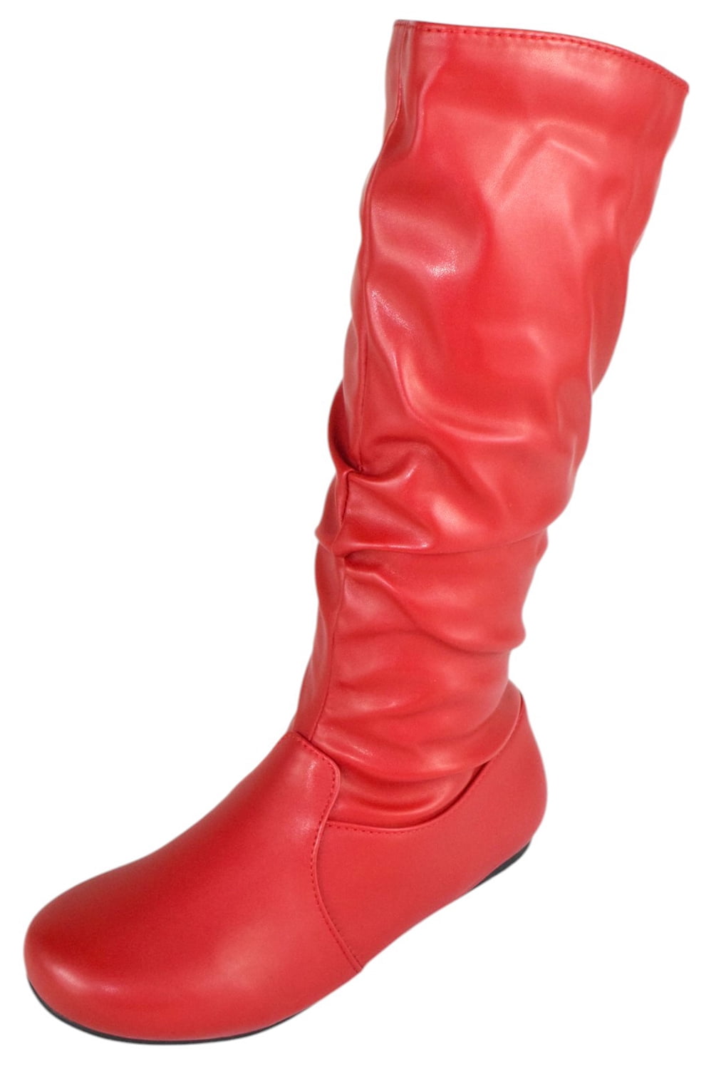 Forever Women Flat Heel Slouchy Mid-Calf Basic Light Weight Boots Side ...