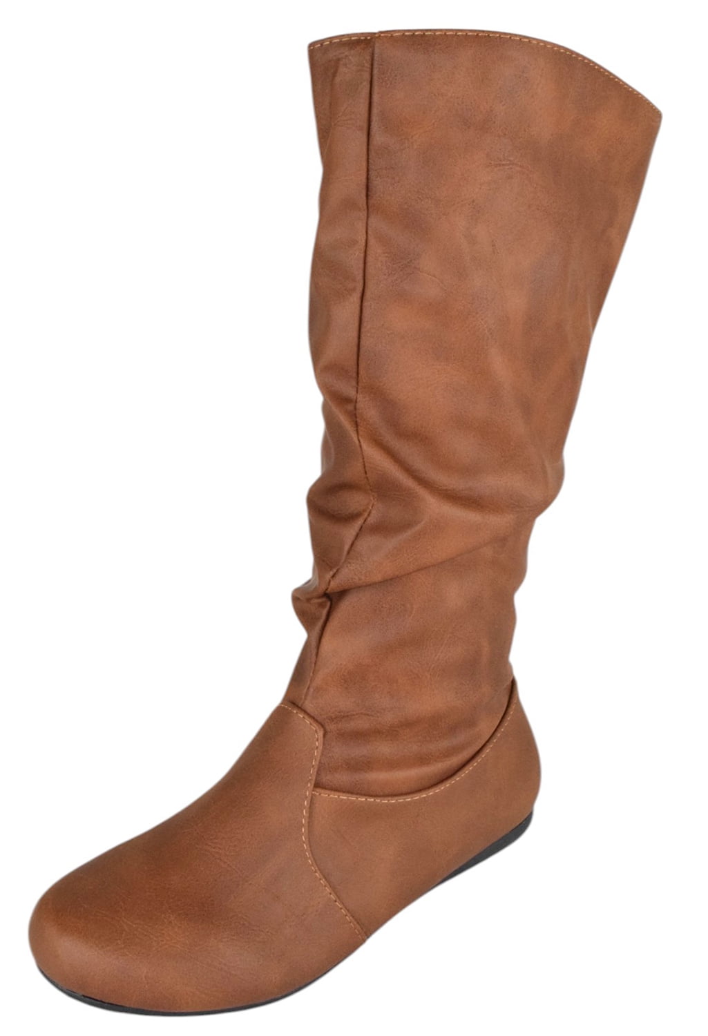 Forever Women Flat Heel Slouchy Mid-Calf Basic Light Weight Boots Side ...