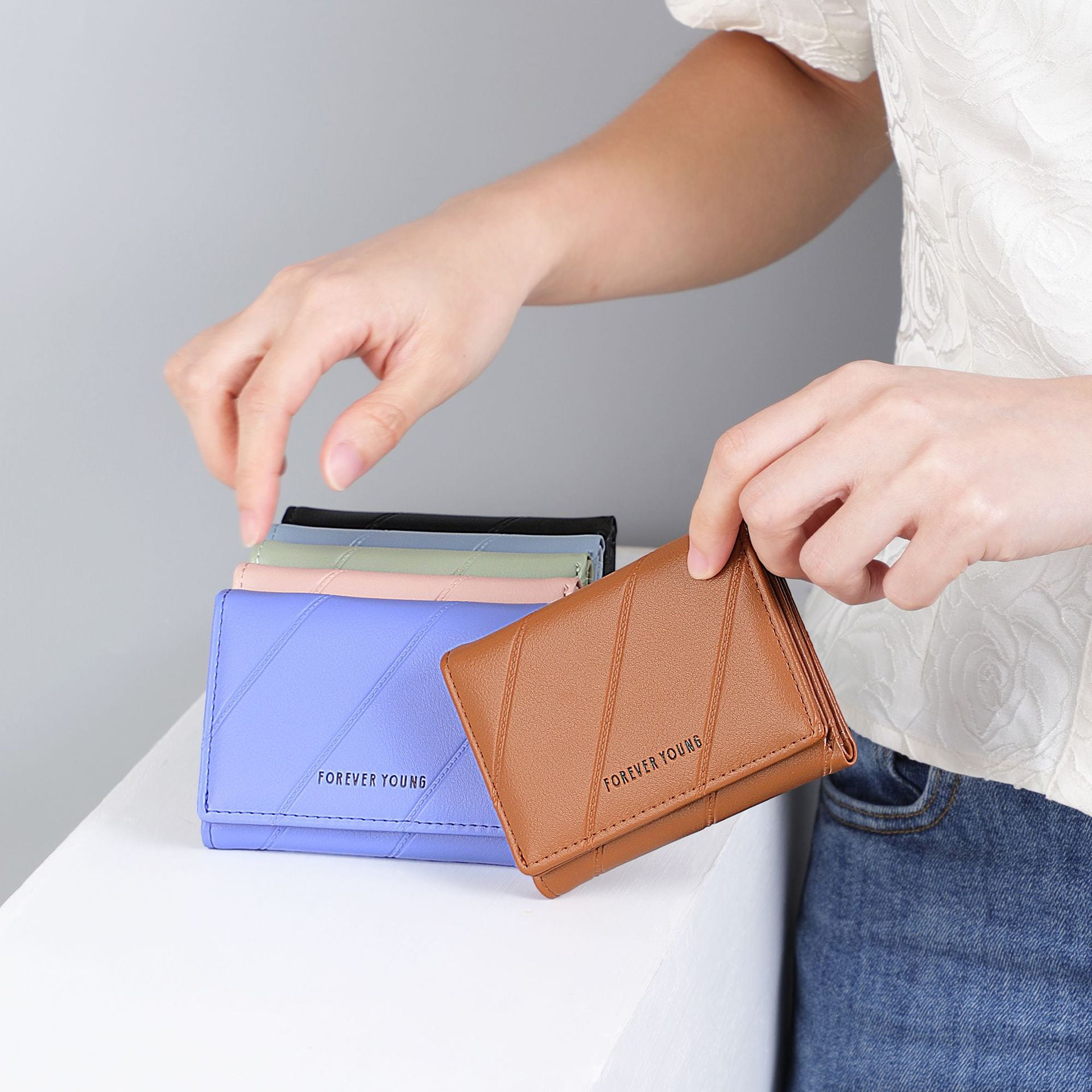 Forever Young New Wallet Women's Short Fashion Korean Edition Card Bag ...