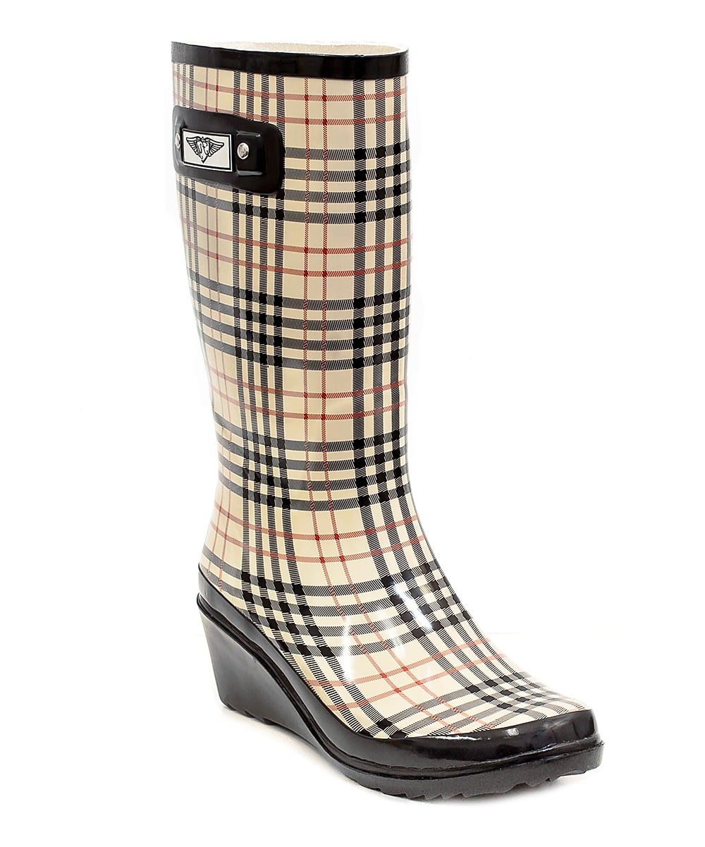 Forever Young Women's Fashion Two Tone Tall Shaft Rain Boots - Walmart.com