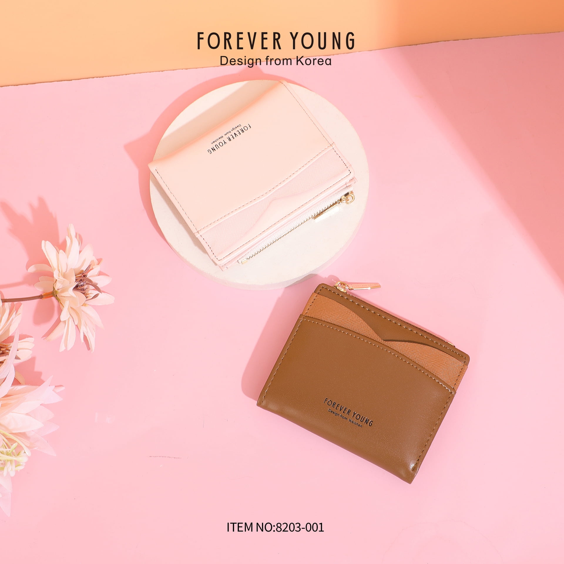 Forever Young Women's Wallet Short PU Multi functional Zero Wallet ...