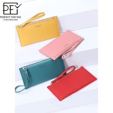 Fashion Women Trifold Long Wallet PU Leather Card Holder Organizer ...