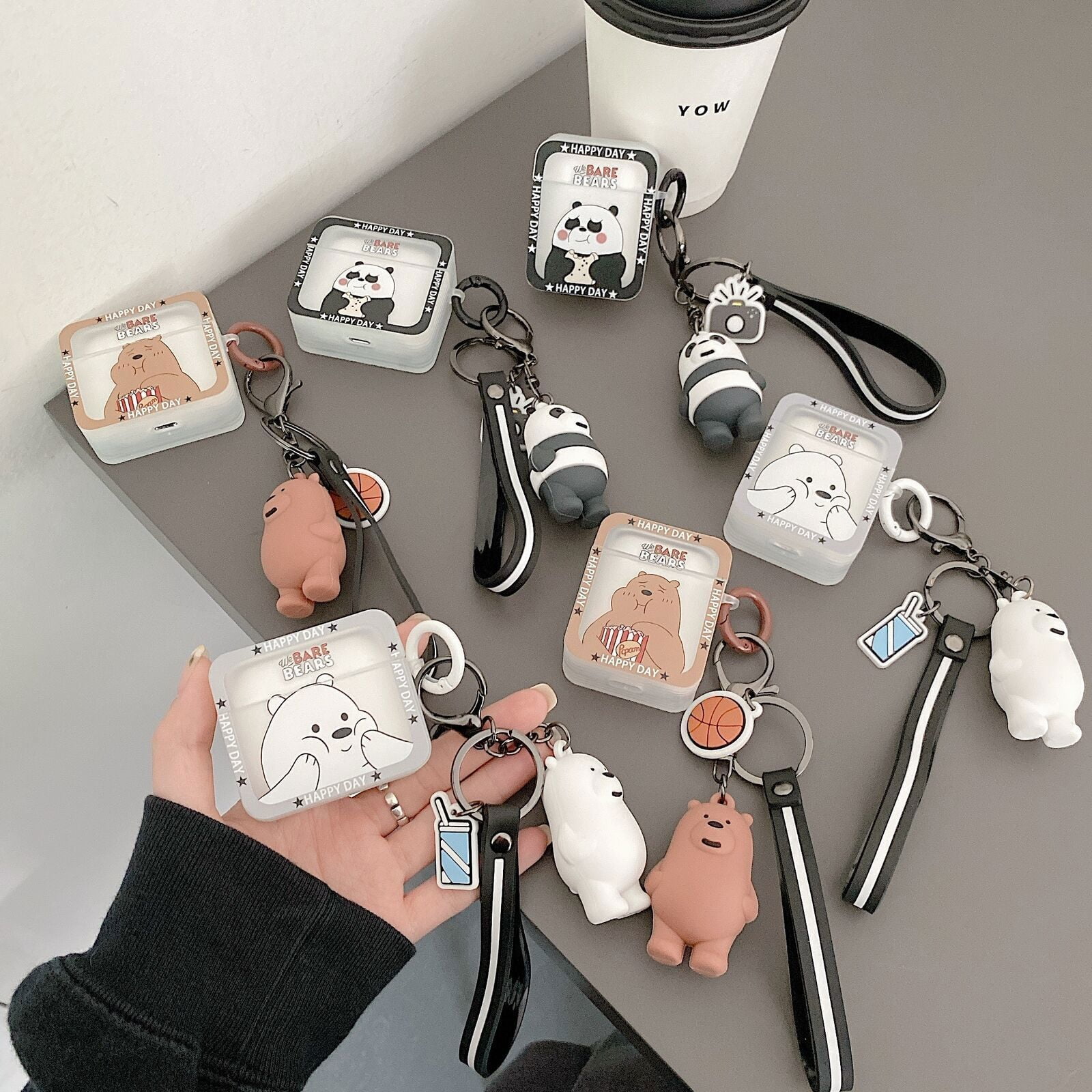 Foreverrich Cartoon Bear Patterned Cute Case For Apple Airpods Pro 1st 2nd 3rd Generation ...