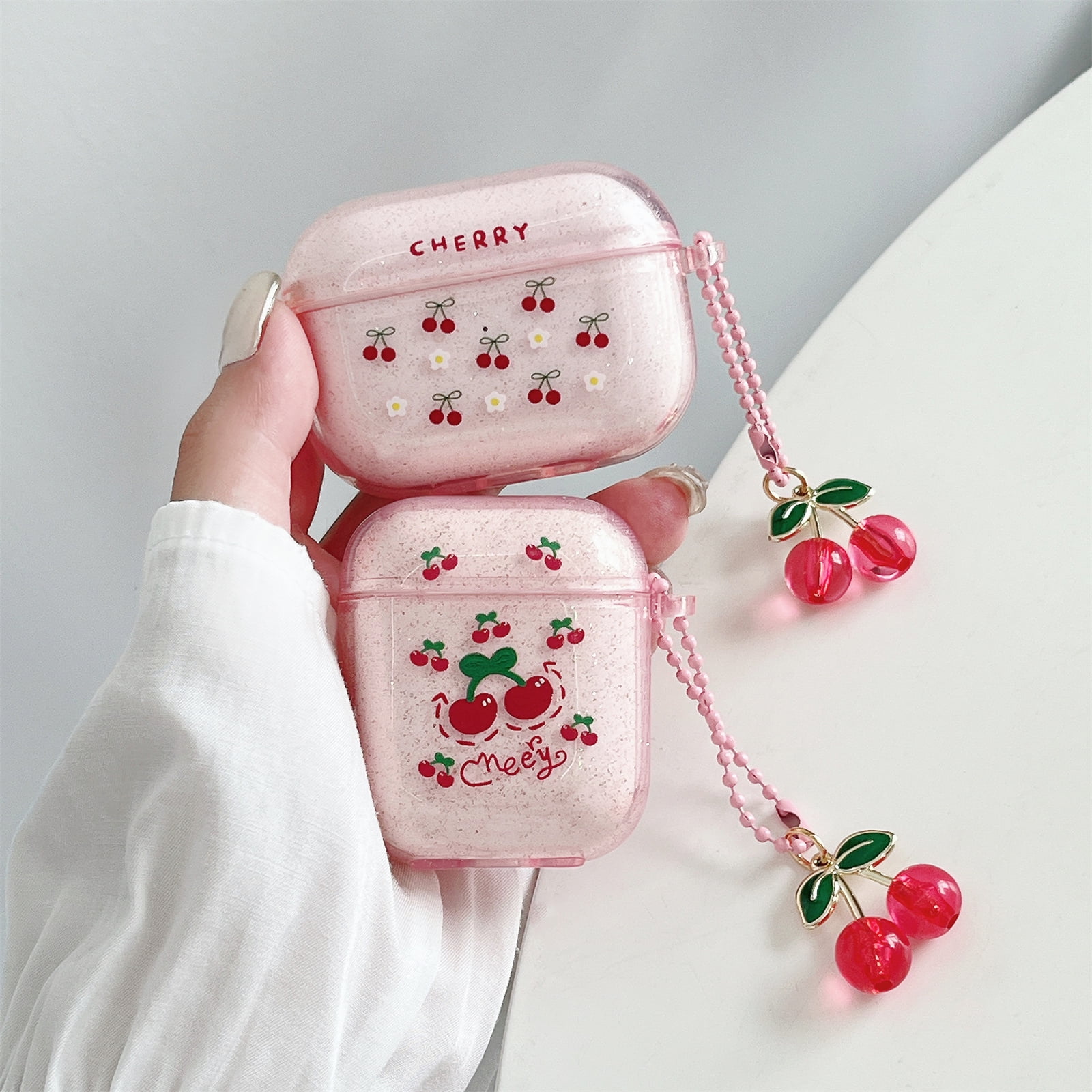 Foreverrich Cherry Patterned Cute Bling Case For Apple Airpods Pro 1st 2nd 3rd Generation ...