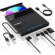 5-in-1 USB C Portable CD/DVD Drive with SD Card Reader, External Disk ...