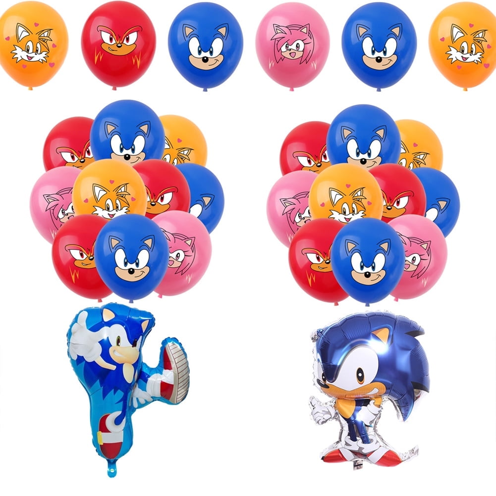 Forfamy 22Pcs Sonic Balloons for Birthday Party, Sonic Birthday Party ...