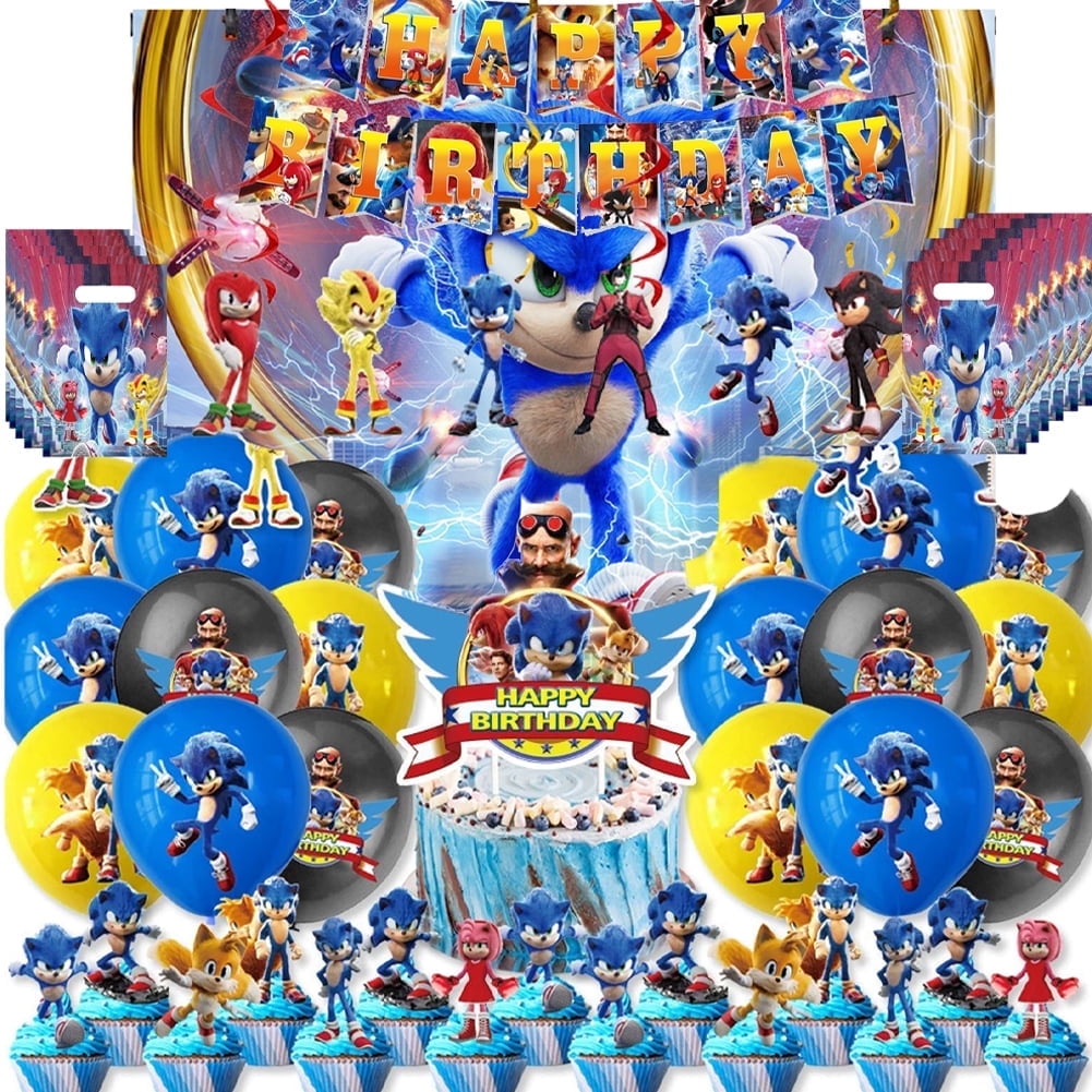 Forfamy 71 Pcs Sonic Birthday Decorations, Sonic Birthday Party ...