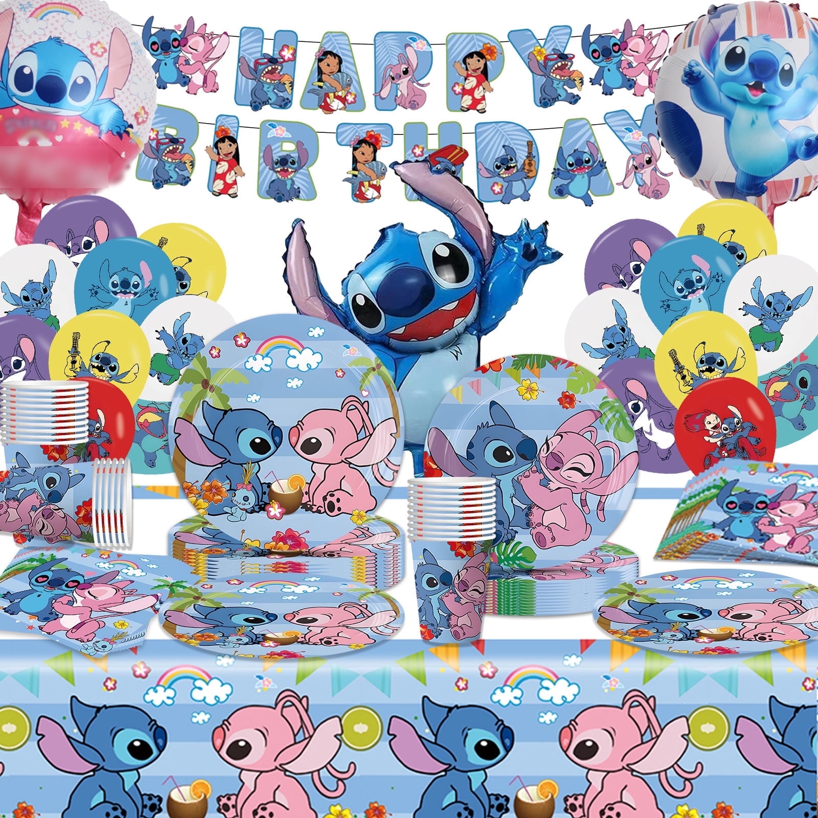 Forfamy 97Pcs Stitch Party Supplies, Stitch Birthday Party Decorations ...