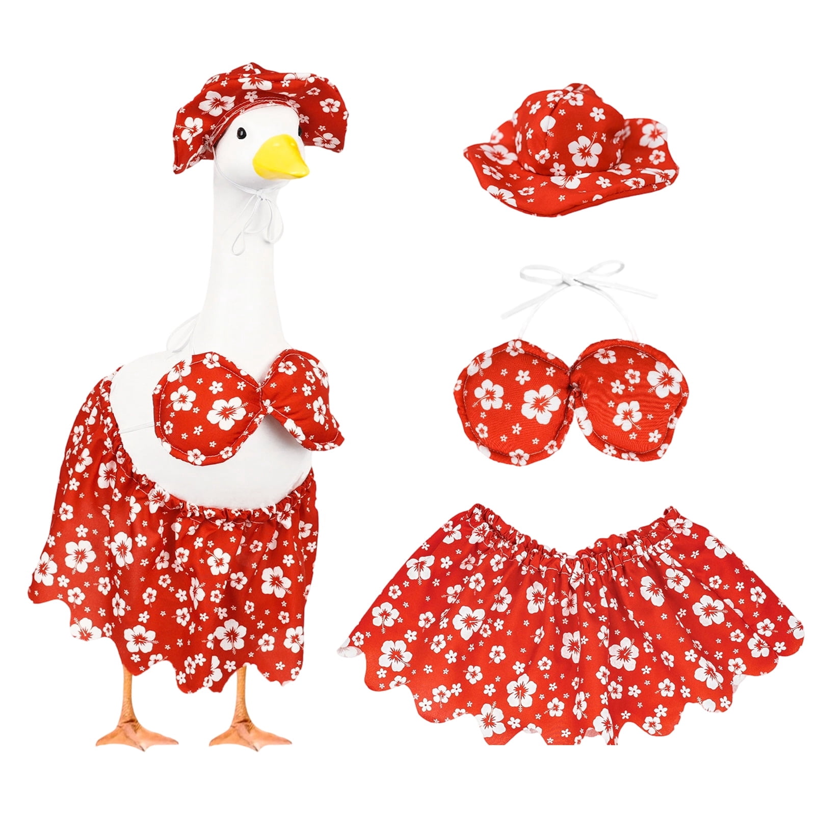 Forfamy Hawaiian Goose Outfit Summer Porch Goose Outfits Bikini Goose ...