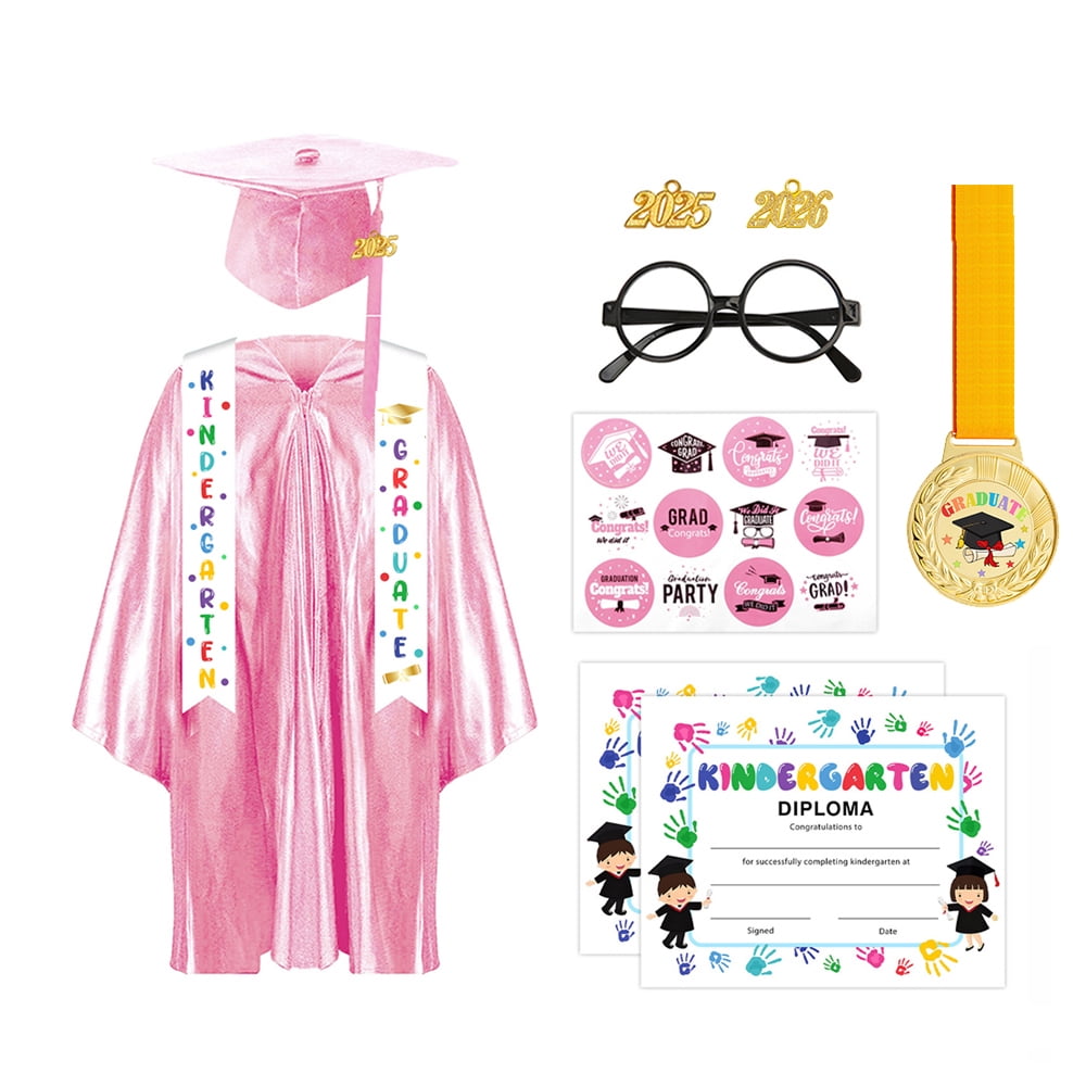Forfamy Kindergarten Graduation Cap and Gown Tassel 2025 Kids ...