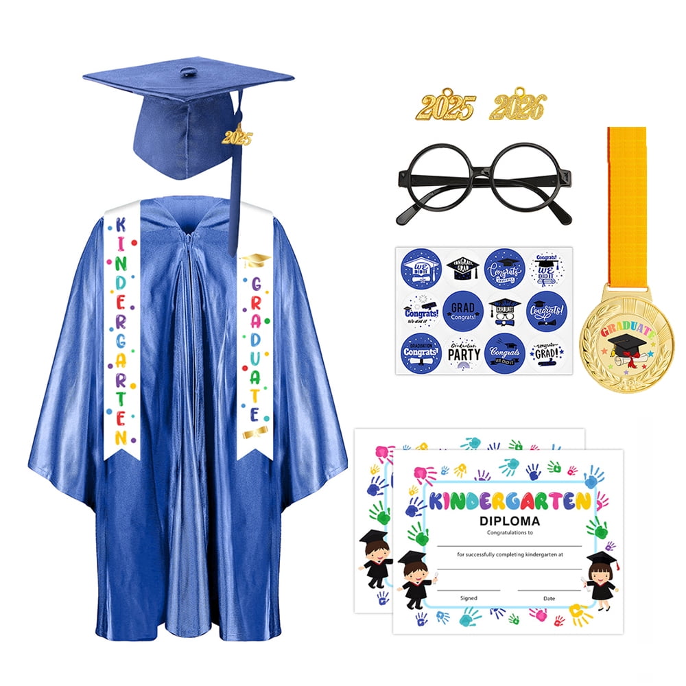 Forfamy Kindergarten Graduation Cap and Gown Tassel 2025 Kids ...