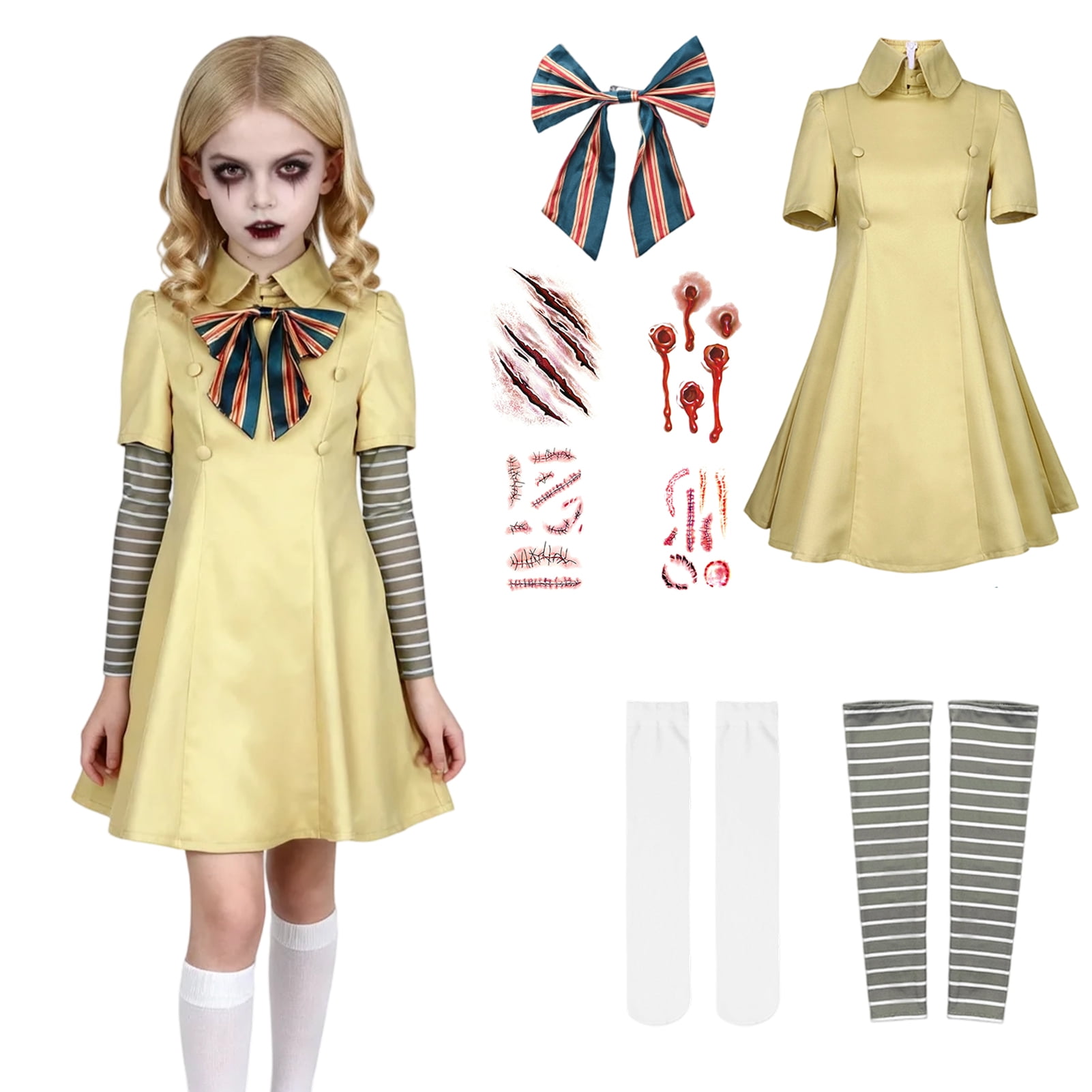 Forfamy M3gans Costume Megan Costume Dress for Kids Costumes Halloween ...