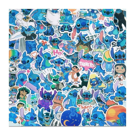 Forfamy 100Pcs Stitch Stickers, Cute Cartoon Stitch Waterproof Vinyl ...