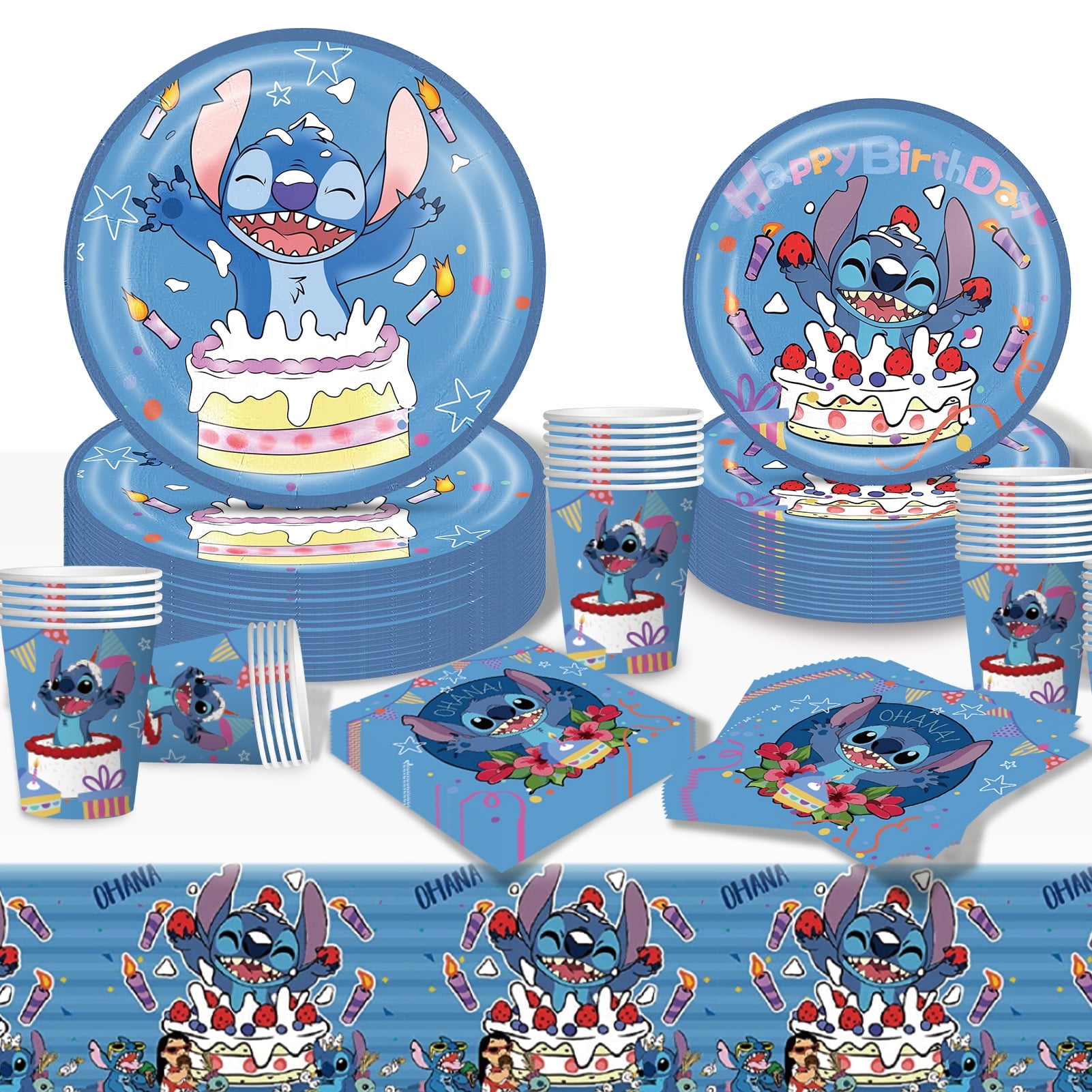 Forfamy Stitch Birthday Party Decorations Tableware Set, Lilo Stitch ...