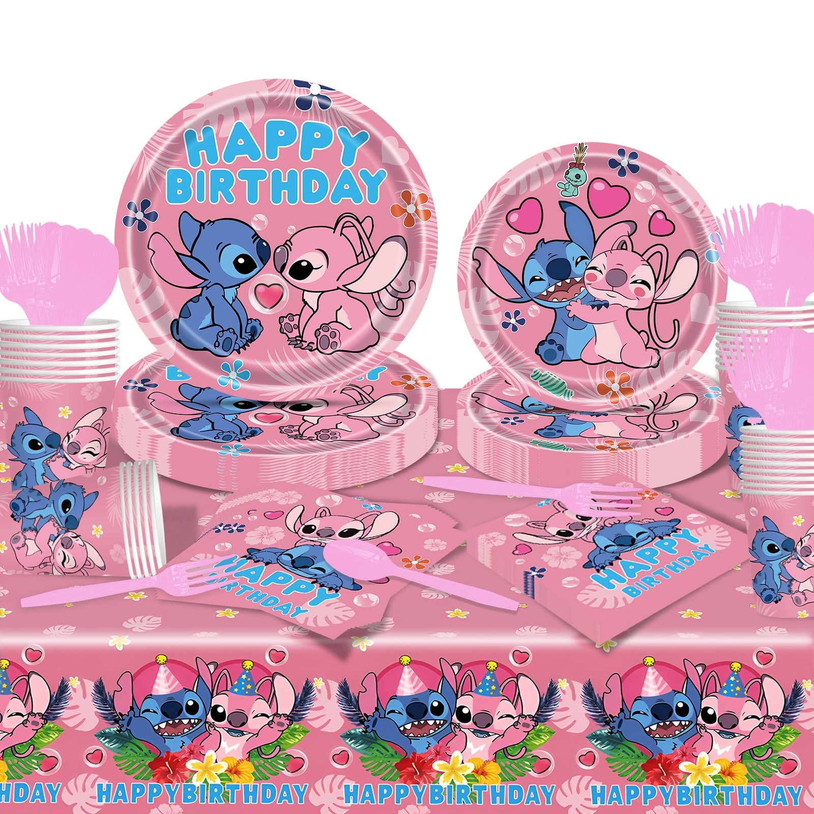 Forfamy Stitch Birthday Plates and Napkins Party Supplies, Stitch ...