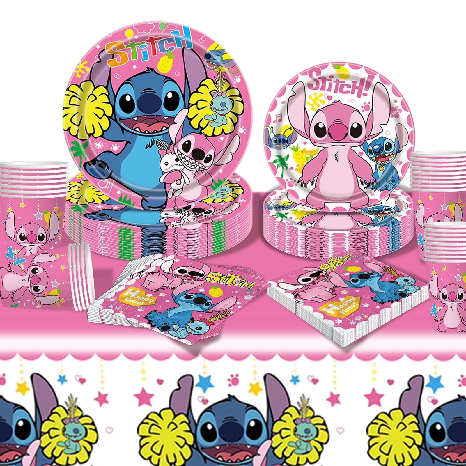 Forfamy Stitch Plates and Napkins Party Supplies, 81Pcs Stitch Birthday ...