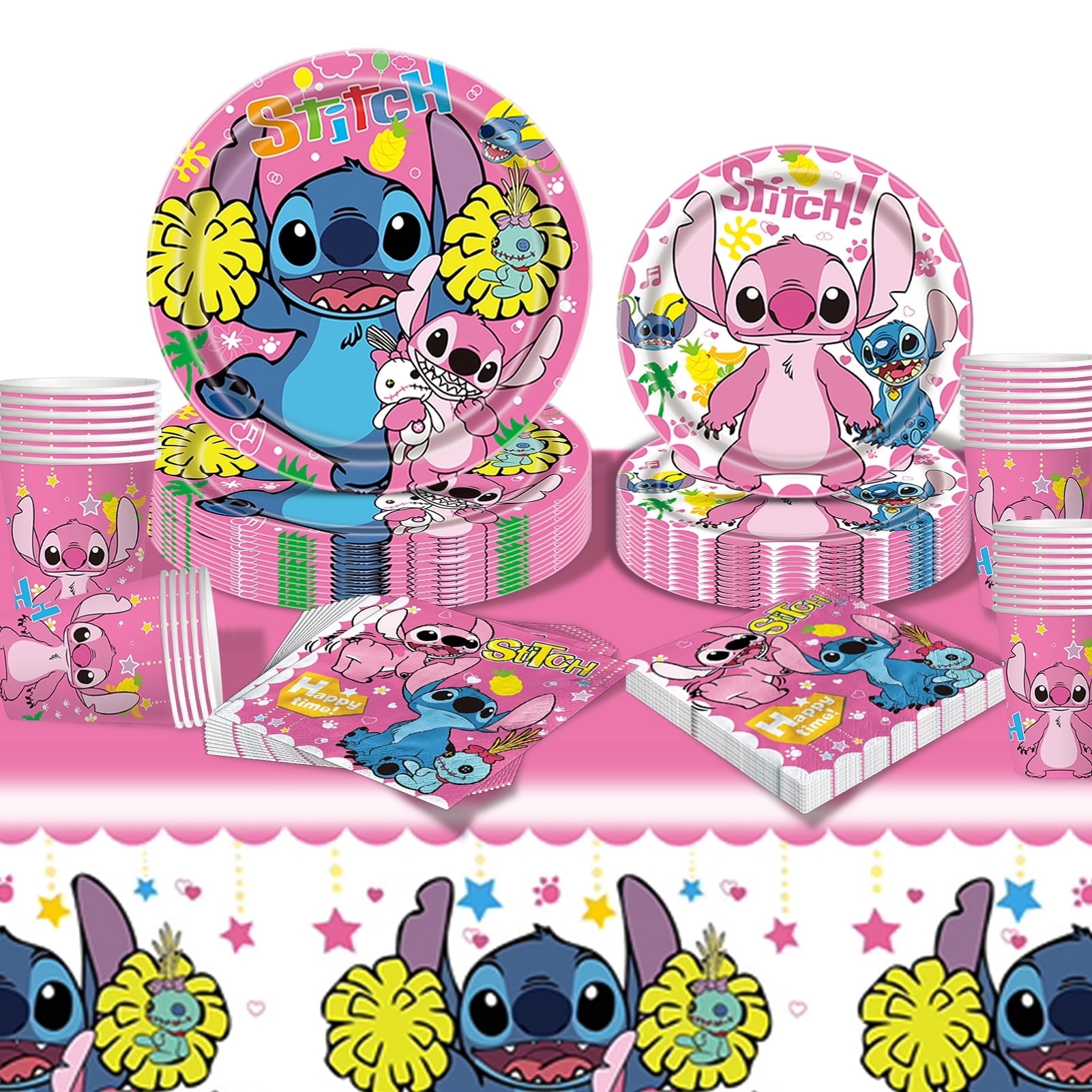Forfamy Stitch Plates and Napkins Party Supplies, 81Pcs Stitch Birthday ...
