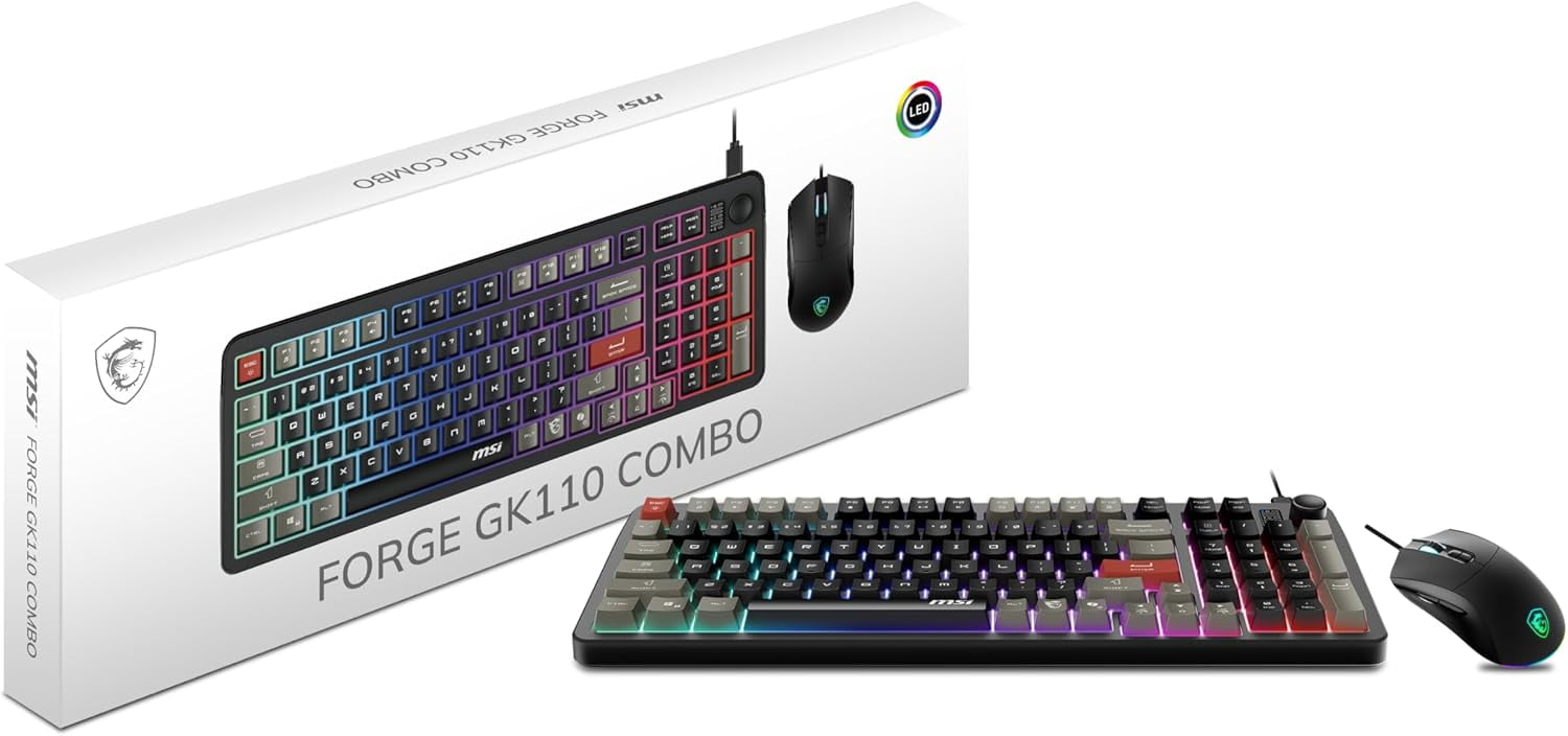 Forge GK110 Combo US – Gaming RGB Keyboard & Mouse Set, 26-Key Anti ...