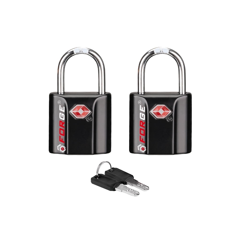 Forge TSA Approved Luggage Padlocks, 2 Pack, Black, for Suitcases ...