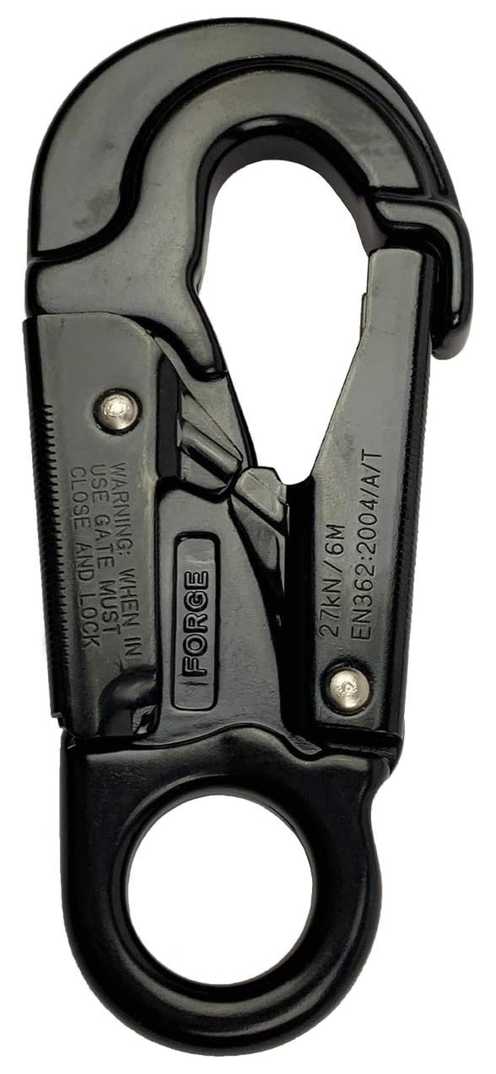 Forged Aluminum Double-Lock Gate Captive Eye Snap Hook 27 - Black ...
