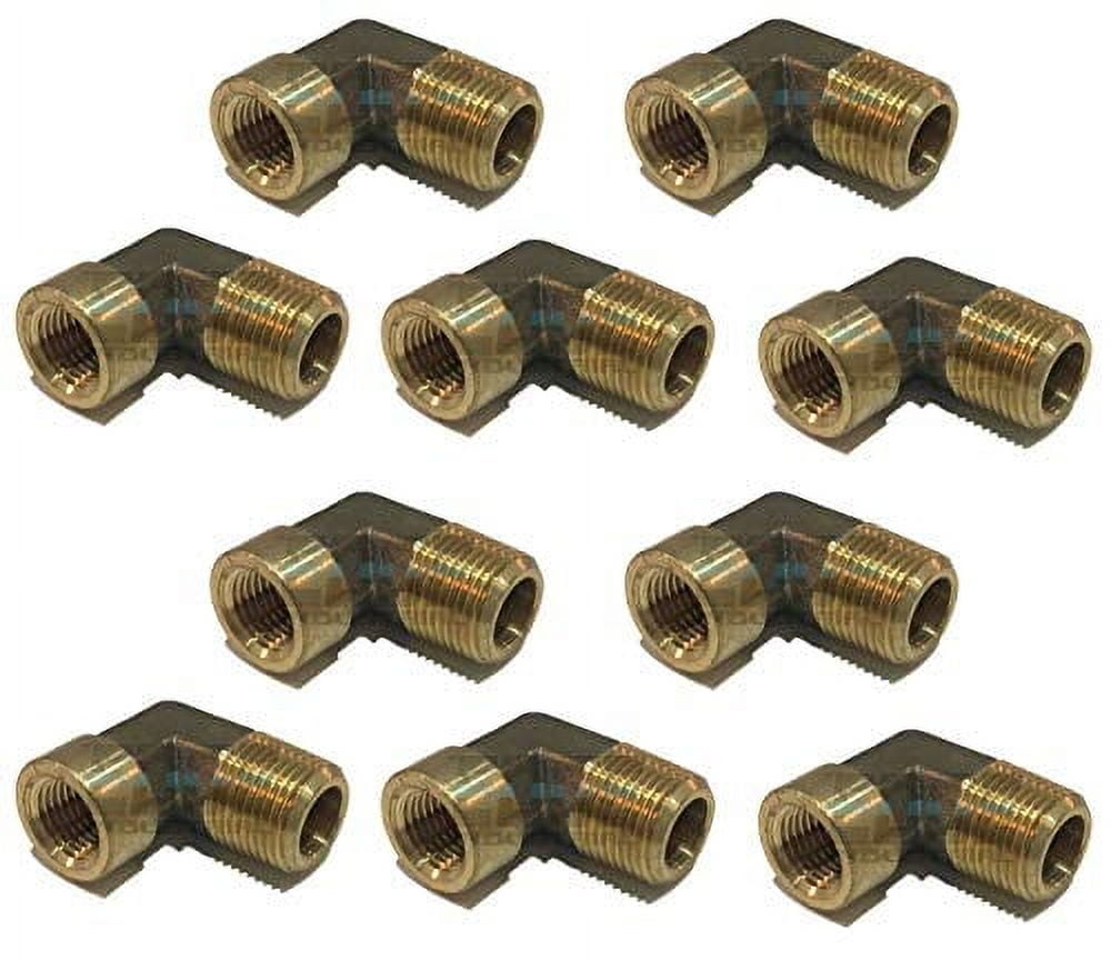 Forged Brass 90 Degree REDUCING Street Elbow 1/4" Female NPT X 3/8" Male NPT Fuel / AIR/ Water ...