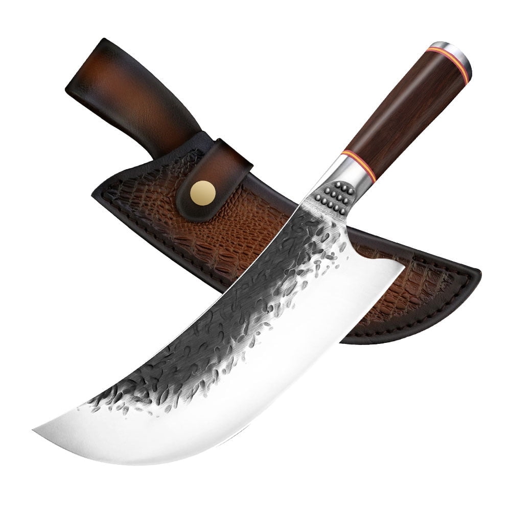 Forged Butcher Knife High-carbon Boning Knife,8-inch Meat Cleaver for ...