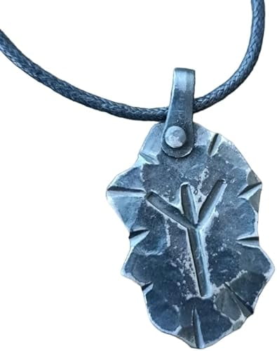 Forged Iron Algiz Elhaz Yr Rune Viking Amulet Runic Nordic Pendant ...