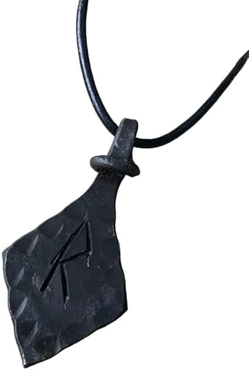 Forged Iron Raido Rad Rune Viking Amulet Runic Nordic Pendant Talisman ...