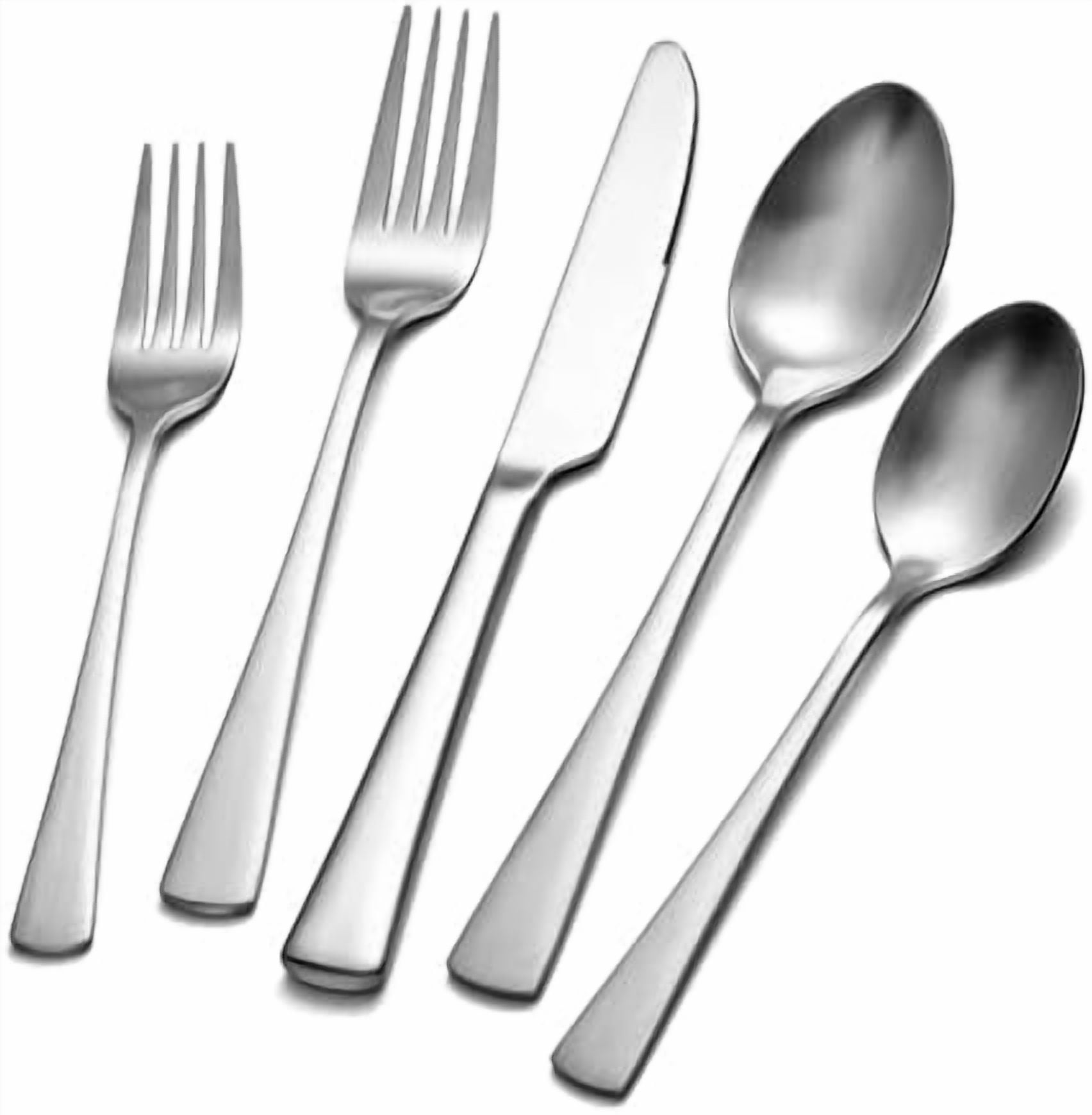 Forged Silverware Set, 20 Piece Flatware Set for 4, 18/10 Stainless ...