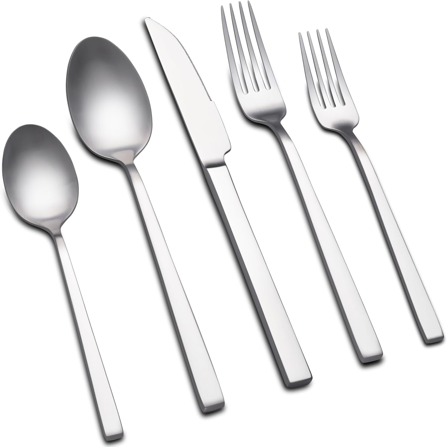 Silverware Set for 8, 40-Piece Stainless Steel Matte Satin Finish ...