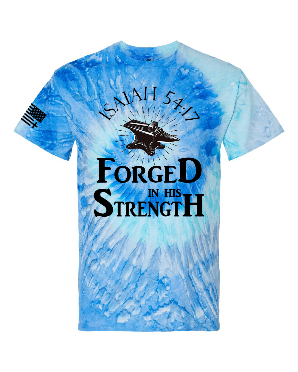 Forged in His Strength Isaiah 54:17 Jesus Mens Christian Short Sleeve T ...