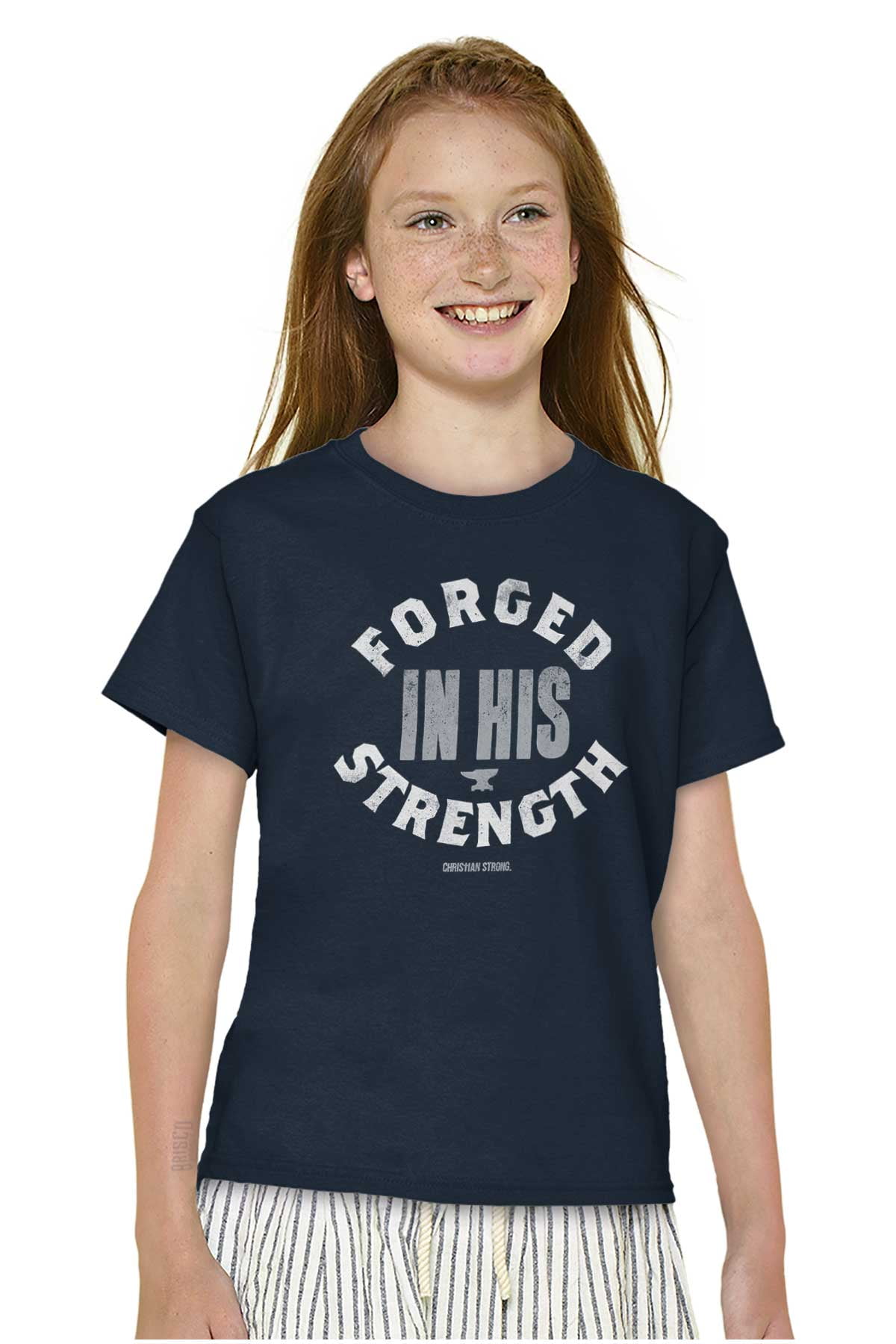 Forged in His Strength Jesus Follower Crewneck T Shirts Boy Girl Teen ...