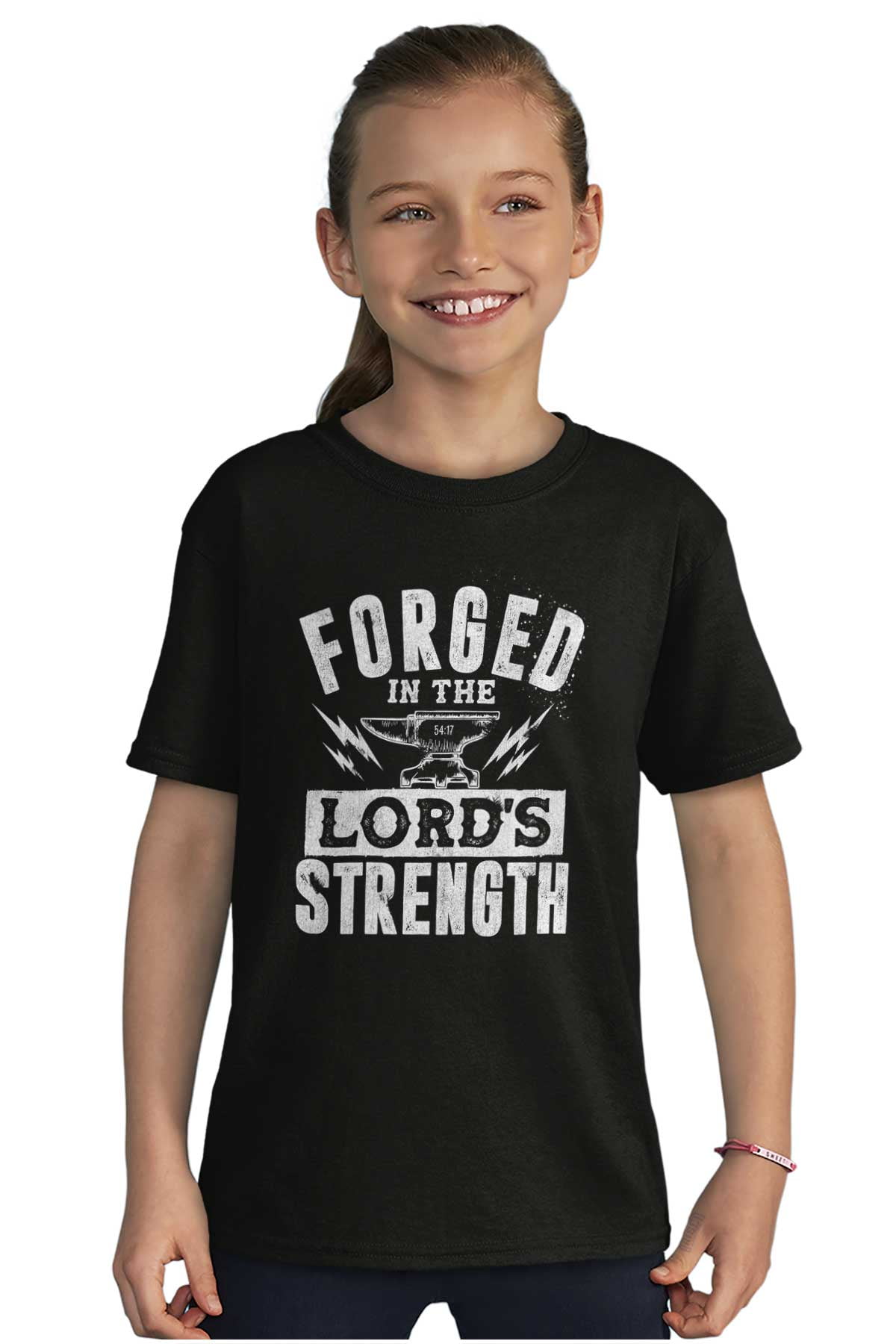 Forged in Lord's Strength Christian Crewneck T Shirts Boy Girl Teen ...