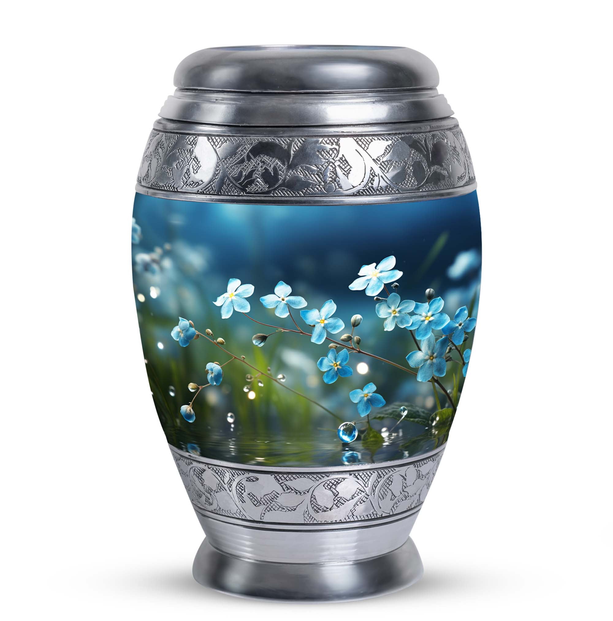 Forget Me Not Flower Miniature Urn For Ashes, Small Urns For Human ...