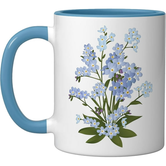 Forget Me Not Flower Ceramic Mug, BlueWhite - Walmart.com