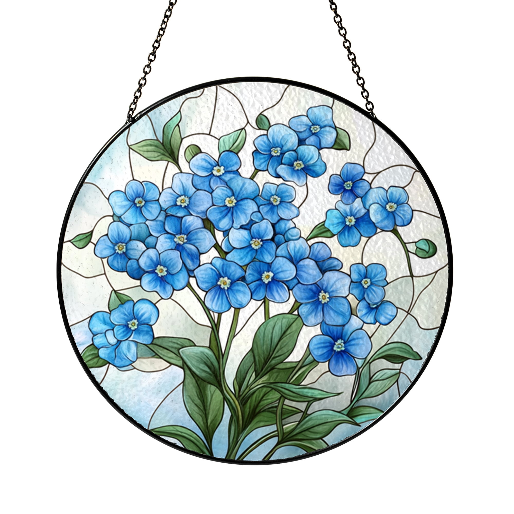 Forget Me Not Flower Stained Glass Style Suncatcher – Floral Window ...
