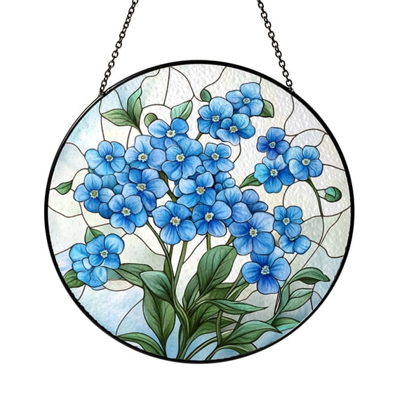 Forget Me Not Flower Stained Glass Style Suncatcher – Floral Window ...