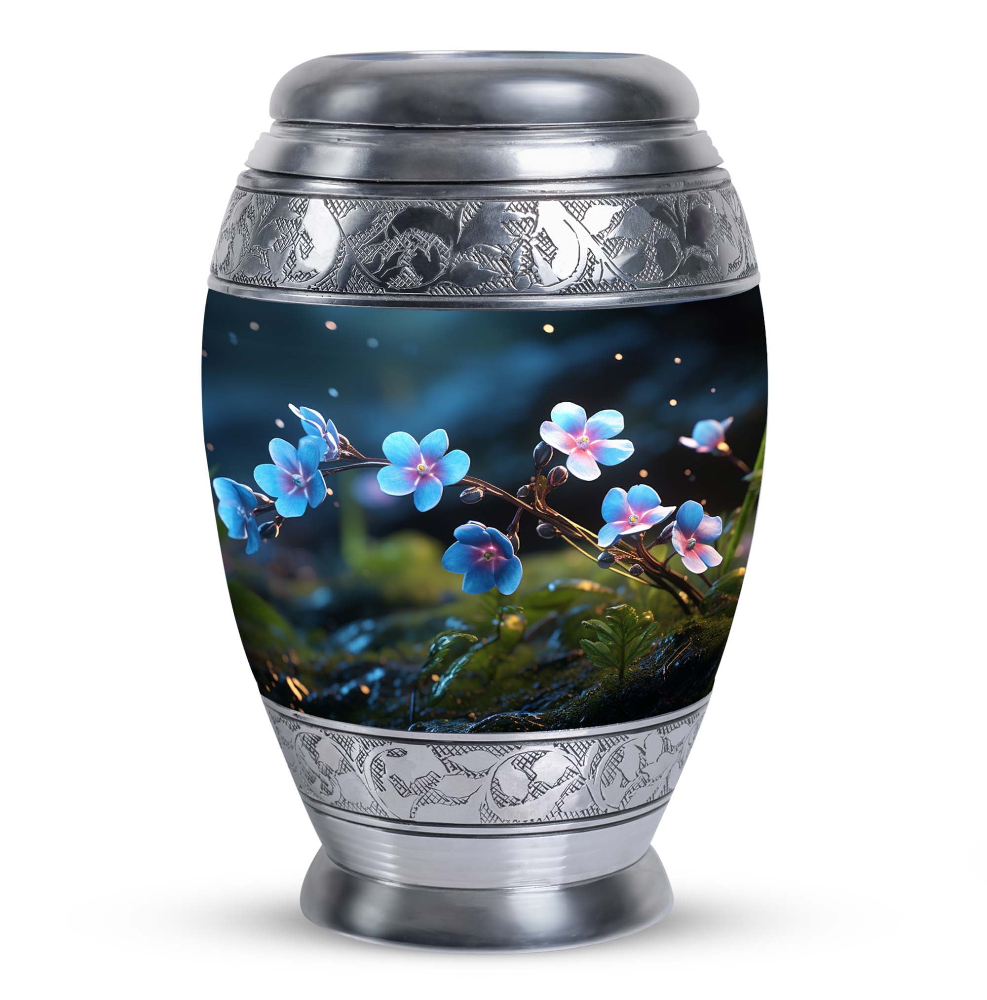 Forget Me Not Metal Urn Flowers, Small Urn, Keepsake Urns For Human ...
