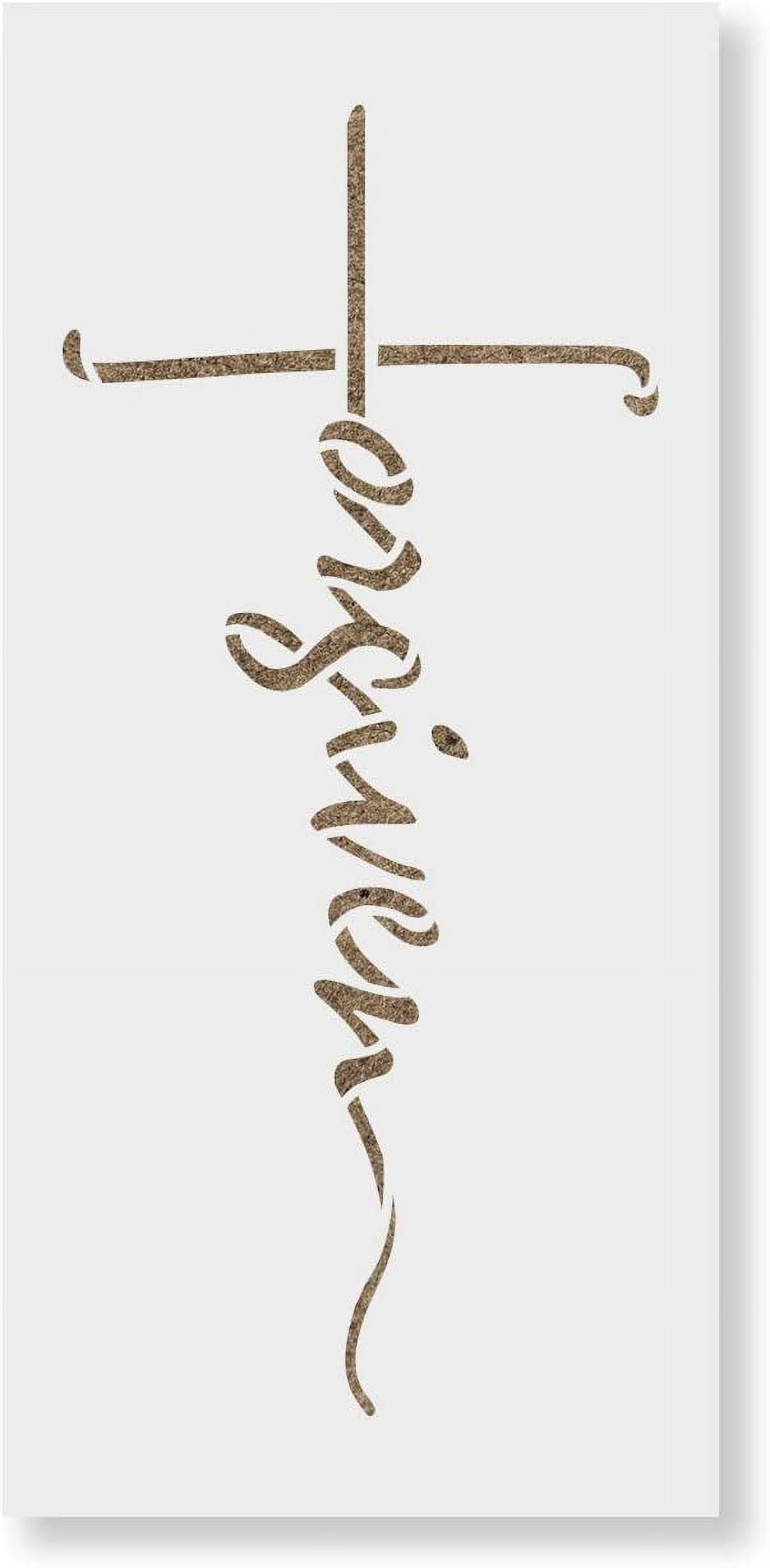 Forgiven Cross Stencil - Words Stencils, DIY Stencil, Faith Stencil ...