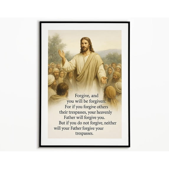 Forgiveness Bible Verse Jesus Wall Art Christian Scripture Picture ...