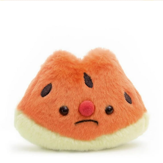 Forgotten Bitten Watermelon Slice Plush Pendant, 4.72" Soft Fluffy Sad ...