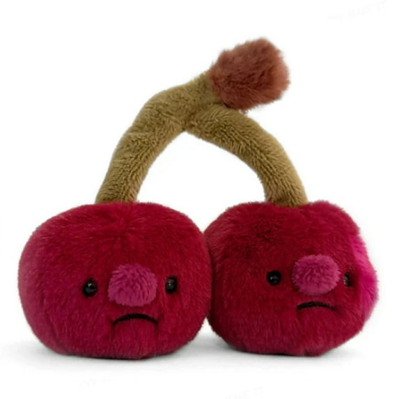 Forgotten Cherries Grumpy Plush Keychain Fluffy Double Cherry Pendant ...