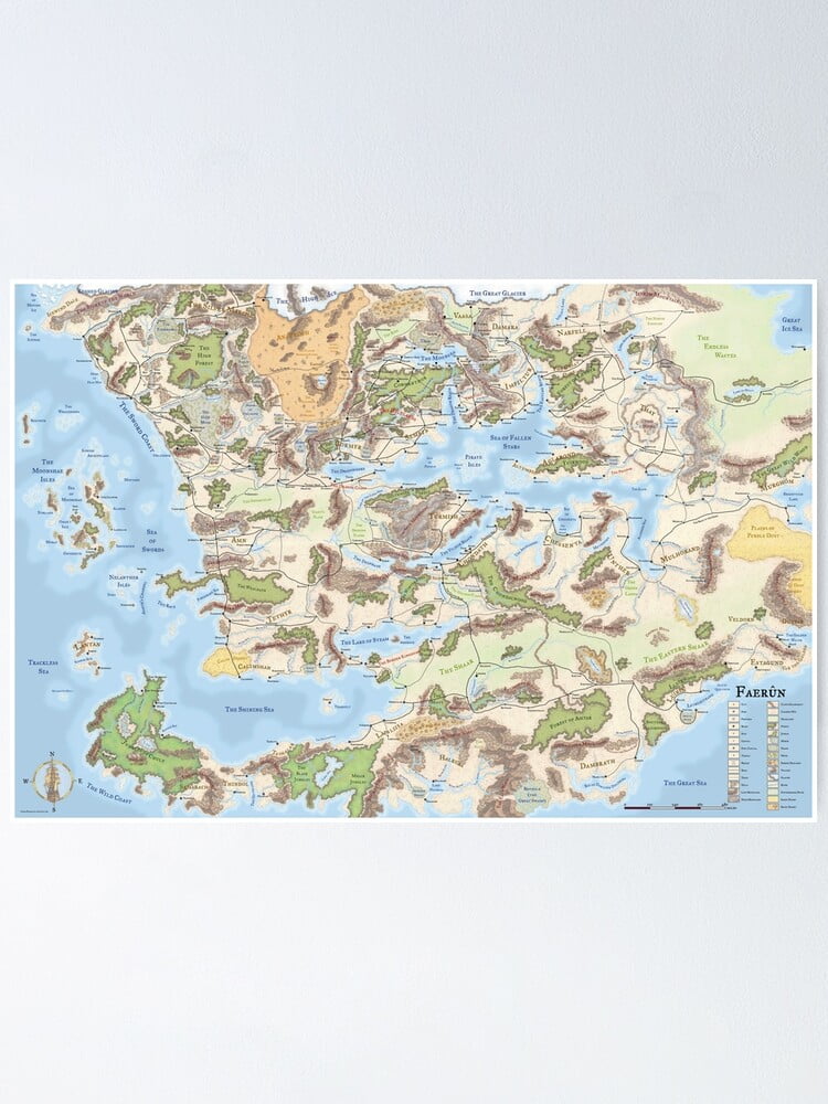 Forgotten Realms map (3.5e) Poster - Walmart.com