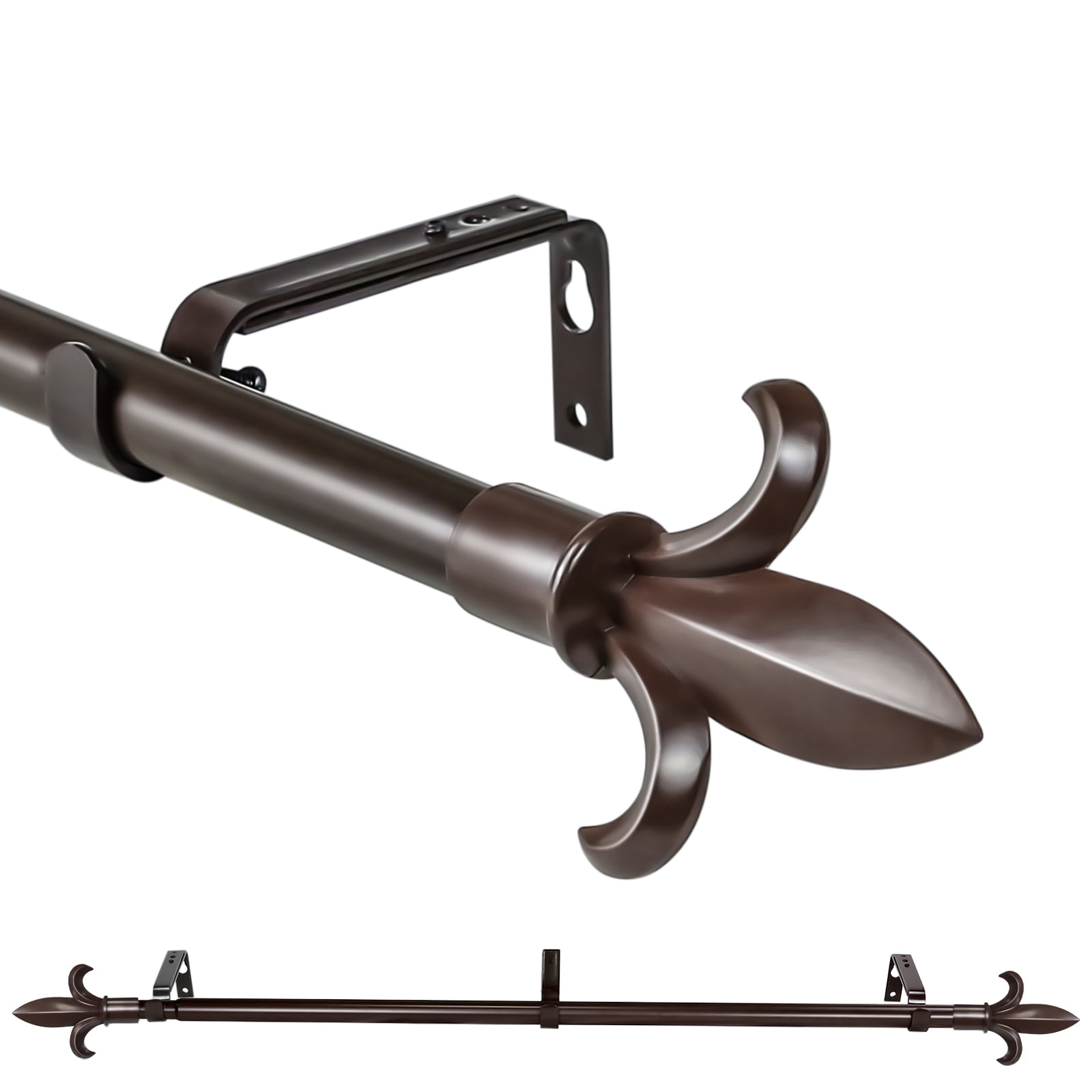 Forgrow 3/4 Inch Telescoping Classic Forged Iron Fleur De Lis Single ...