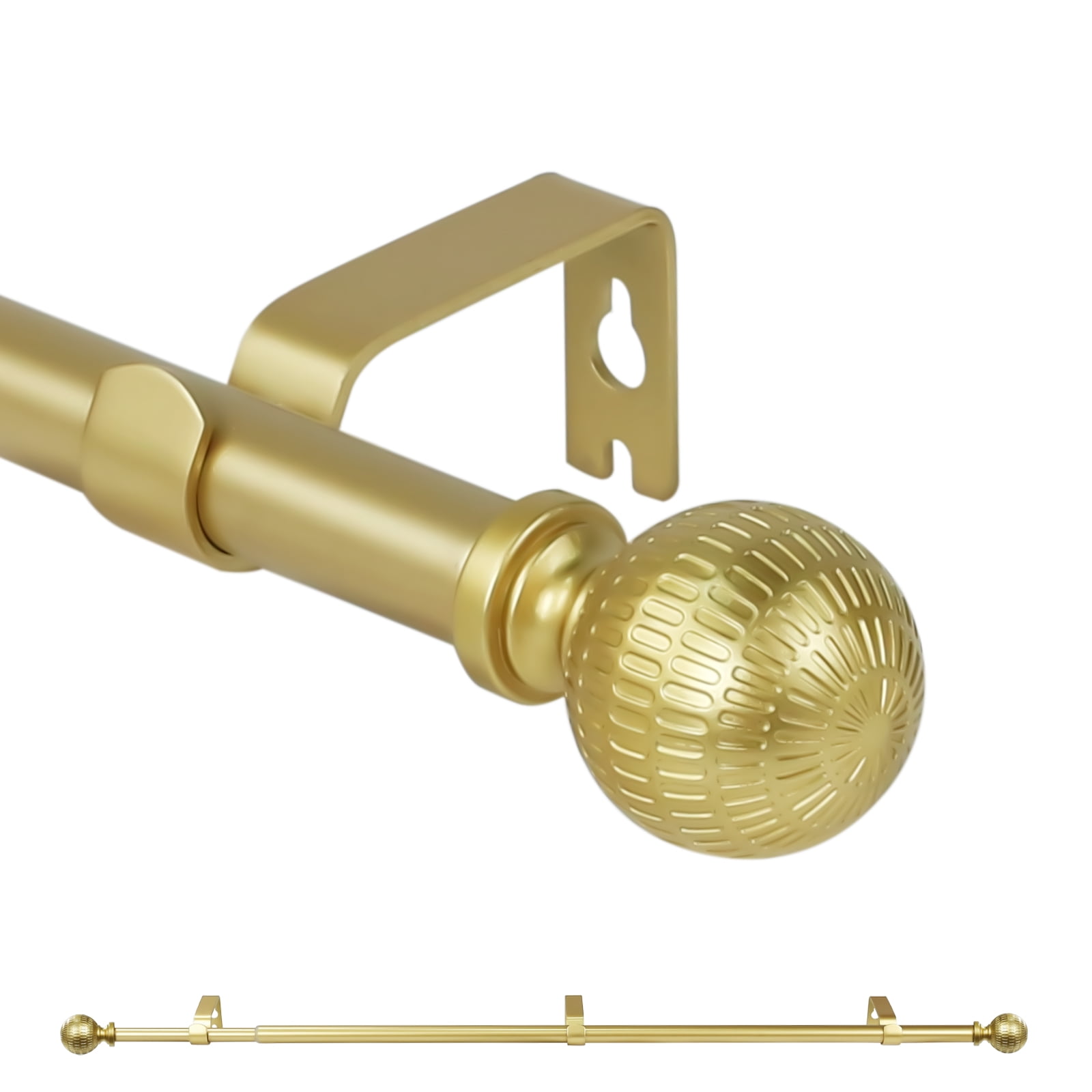 Forgrow 5/8" Single Telescoping Curtain Rod with Reticulated Ball ...