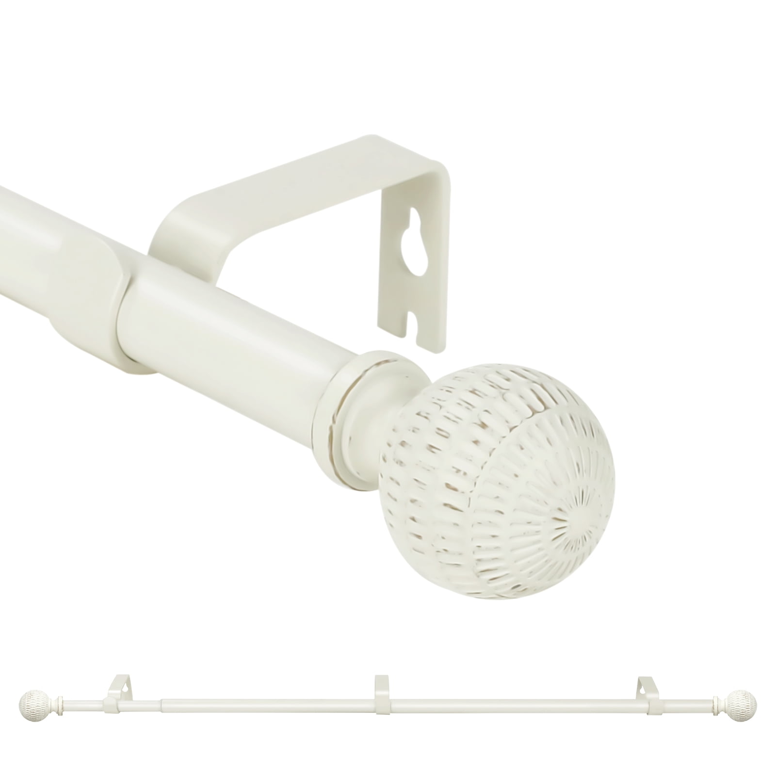 Forgrow 5/8" Single Telescoping Curtain Rod with Reticulated Ball ...