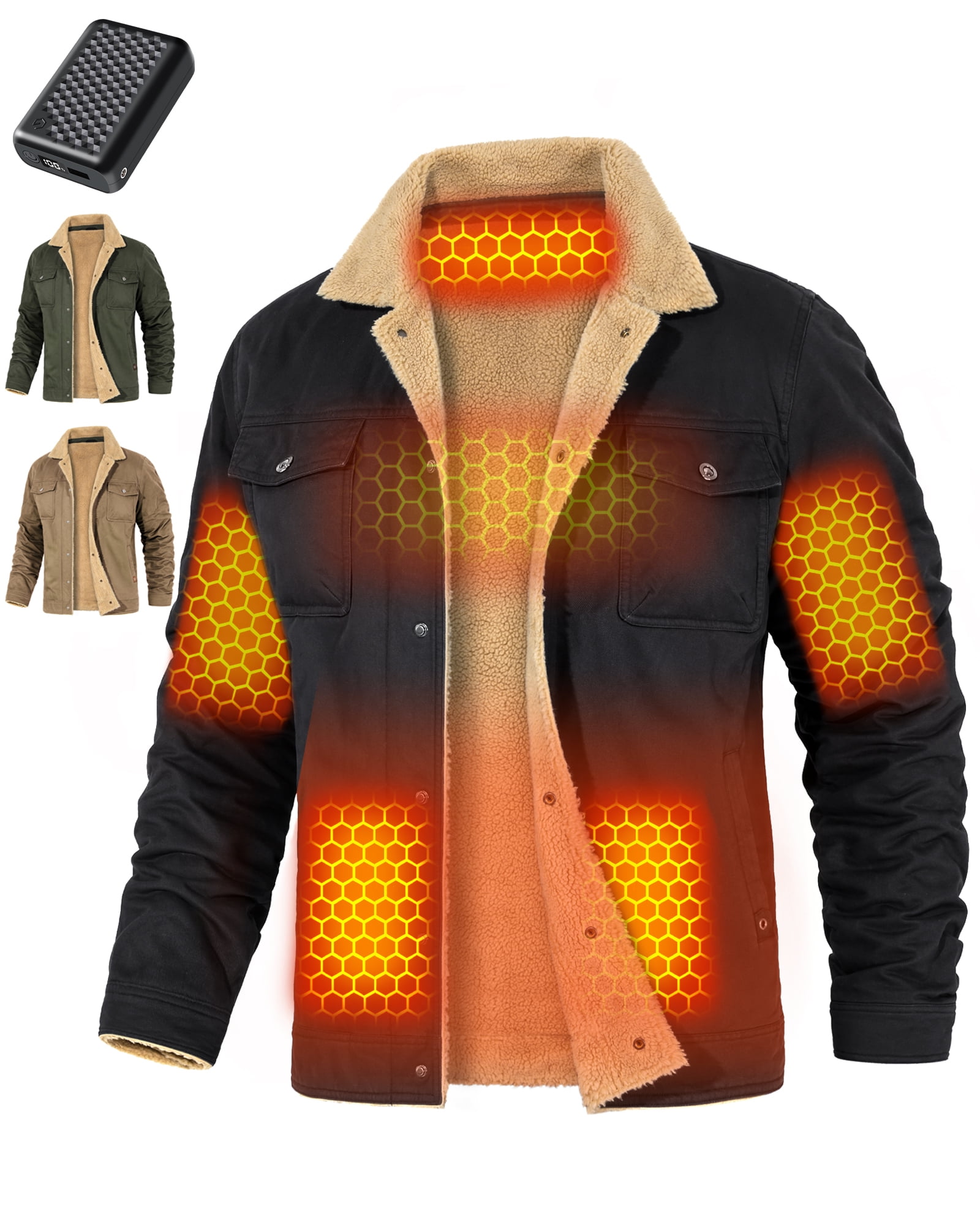 Forievic Graphene Heated Jacket for Men Heat Up to 20HRS 2V Fast Charge ...