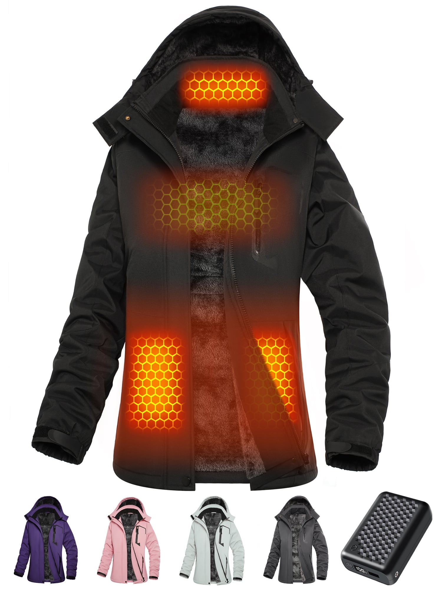 Forievic Graphene Women's Heated Jacket with 7.4V Battery Pack - Fleece ...