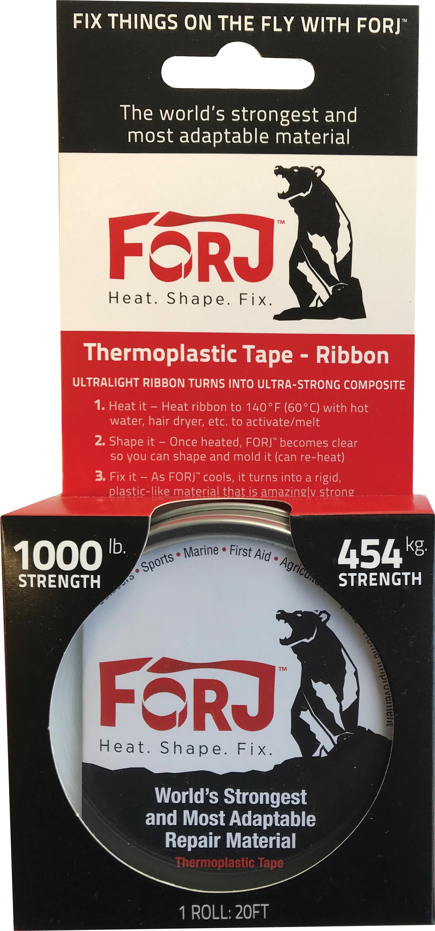 Forj Thermoplastic Repair Tape, Ribbon Tin, 20ft, Durable, Adhesive ...