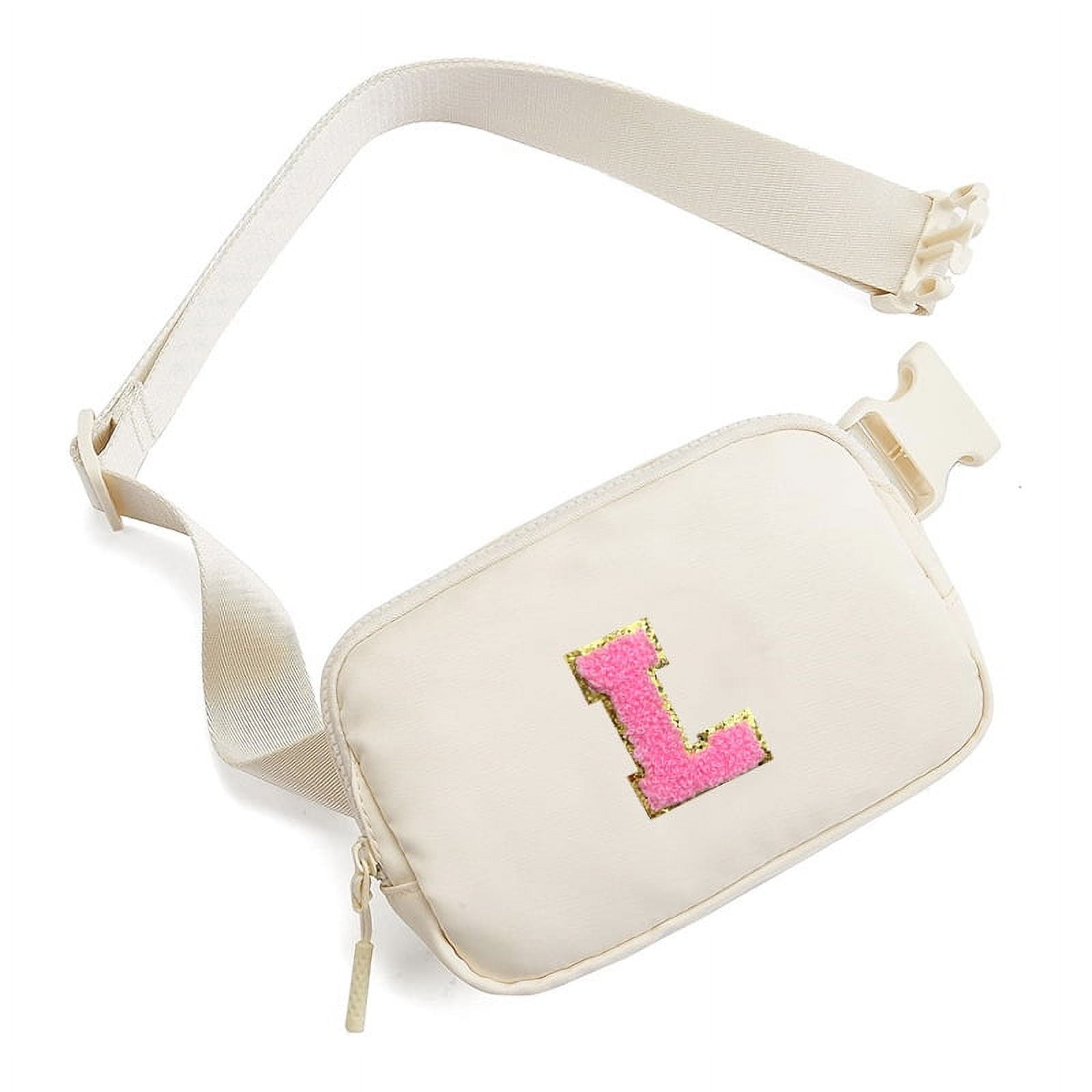 Forjoe Belt Bag with Initial Letter Patch Fanny Pack Sling Crossbody ...